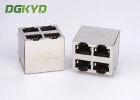 China KRJ-5921S8P8C2X2NL Shielded Ethernet RJ45 Jack Connector - 8 Position Stacked 2x2 Cat5 with UL94V-0 Rating for sale