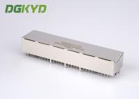 China Metal Shield Ganged 6 Port RJ45 Keystone Jack 8P8C No LED Tab Down Cat3 for sale