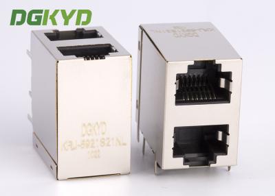 China Shielded RJ45 Connector 8 Pin Modular Jack 2x1 Offset Stack Jack Cat5 KRJ-5921S21NL for sale