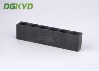 China Black Plastic Housing 6 Port RJ45 Connector Cat3 Unshielded Side Entry DIP for sale