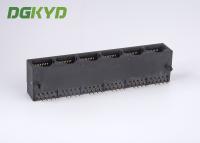 China Black Plastic Housing 6 Port RJ45 Connector Cat3 Unshielded Side Entry DIP for sale