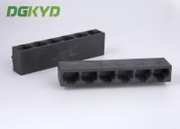 China Black Plastic Housing 6 Port RJ45 Connector Cat3 Unshielded Side Entry DIP for sale