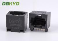 China DGKYD-56WDNL Right Angle RJ45 Single Port Connector 10/100/1000 BASE-T with 15.3mm Length and -40℃ to +85℃ Operating Temperature for sale