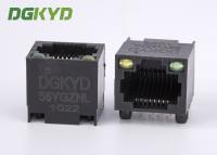 China DGKYD-56YGZNL Unshielded Ethernet Connector RJ45 Single Port with LED 15.3mm Length -40℃ to +85℃ Operating Temperature for sale
