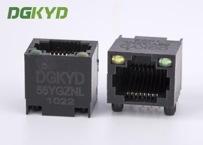 China DGKYD-56YGZNL Unshielded Ethernet Connector RJ45 Single Port with LED 15.3mm Length -40℃ to +85℃ Operating Temperature for sale