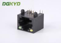 China DGKYD-56YGZNL Unshielded Ethernet Connector RJ45 Single Port with LED 15.3mm Length -40℃ to +85℃ Operating Temperature for sale