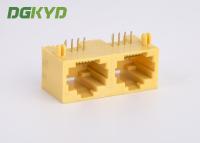 China DGKYD KRJ-56S1X2WDWKNL Side Entry 2 Port RJ45 Unshielded Network Jack 10/100/1000 BASE-TX for sale