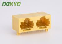 China DGKYD KRJ-56S1X2WDWKNL Side Entry 2 Port RJ45 Unshielded Network Jack 10/100/1000 BASE-TX for sale
