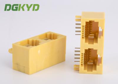 China DGKYD KRJ-56S1X2WDWKNL Side Entry 2 Port RJ45 Unshielded Network Jack 10/100/1000 BASE-TX for sale