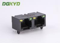 China KRJ-56S1X2YGWKNL Tab Up 2 Port Gigabit RJ45 Ethernet Jack Shielded for UTP CAT5e CAT6 for sale