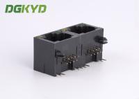 China KRJ-56S1X2YGWKNL Tab Up 2 Port Gigabit RJ45 Ethernet Jack Shielded for UTP CAT5e CAT6 for sale