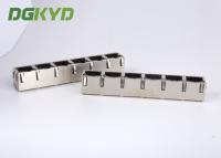 China KRJ-56S8P8C1X6YGNL Shielded 1×6 Port RJ45 Female Jack with 8 Positions and 0.6 µin Gold Plating for sale