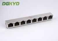 China Shielded 1x8 Ganged RJ45 Ethernet Port Jack Cat3 8P8C DIP Side Entry with Y/G LED for sale