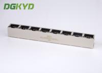 China Shielded 1x8 Ganged RJ45 Ethernet Port Jack Cat3 8P8C DIP Side Entry with Y/G LED for sale