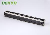 China Shielded 1x8 Ganged RJ45 Ethernet Port Jack Cat3 8P8C DIP Side Entry with Y/G LED for sale