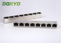 China Shielded 1x8 Ganged RJ45 Ethernet Port Jack Cat3 8P8C DIP Side Entry with Y/G LED for sale