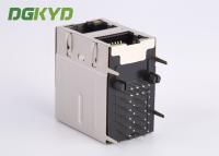 China Fiber Optic 2-Port RJ45 Connector Jacks with Transformers 2x1 Right Angle 1000Mb Network Interface for sale