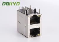 China Gigabit ethernet stack dual port RJ45 connector with transformer for industial ethernet for sale