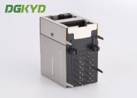 China Gigabit ethernet stack dual port RJ45 connector with transformer for industial ethernet for sale