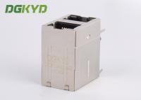 China Gigabit ethernet stack dual port RJ45 connector with transformer for industial ethernet for sale
