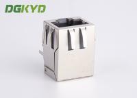 China 100Mb 8P8C RJ45 Female Network Connector with 0.35mm Gold Contacts and -40°C to +85°C Temperature Range for sale