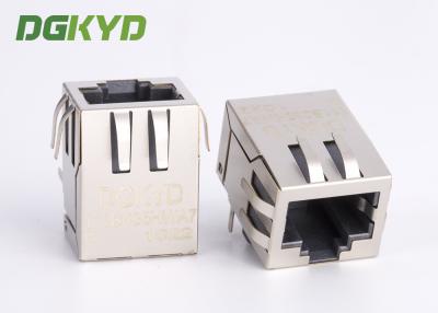 China 100Mb 8P8C RJ45 Female Network Connector with 0.35mm Gold Contacts and -40°C to +85°C Temperature Range for sale