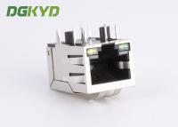 China Side Entry RJ45 Modular Jack with Internal Magnetics and LED Indicators - 0.35mm Gold Contacts, -40°C to +85°C Temperature Range for sale