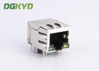 China Side Entry RJ45 Modular Jack with Internal Magnetics and LED Indicators - 0.35mm Gold Contacts, -40°C to +85°C Temperature Range for sale