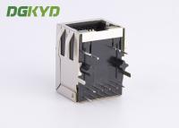 China Side Entry RJ45 Modular Jack with Internal Magnetics and LED Indicators - 0.35mm Gold Contacts, -40°C to +85°C Temperature Range for sale