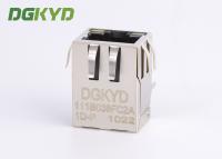 China Side Entry RJ45 Modular Jack with Internal Magnetics and LED Indicators - 0.35mm Gold Contacts, -40°C to +85°C Temperature Range for sale
