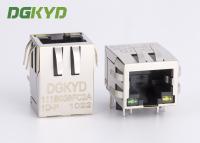 China Side Entry RJ45 Modular Jack with Internal Magnetics and LED Indicators - 0.35mm Gold Contacts, -40°C to +85°C Temperature Range for sale