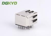 China Shielded Cat6 RJ45 Connector with EMI Fingers - 8 Contacts, -40°C to +85°C Temperature Range, RoHS Compliant for sale
