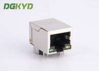 China Integrated 100M RJ45 Magnetics Jack Tab Down Network POE Connector with 8 Contacts and -40°C to +85°C Temperature Range for sale