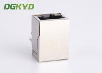 China Integrated 100M RJ45 Magnetics Jack Tab Down Network POE Connector with 8 Contacts and -40°C to +85°C Temperature Range for sale