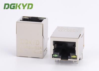 China Integrated 100M RJ45 Magnetics Jack Tab Down Network POE Connector with 8 Contacts and -40°C to +85°C Temperature Range for sale