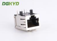 China 1000BASE Ethernet Cat6 RJ45 Modular Jack with 8 Contacts and PBT Black Housing for Network Applications for sale