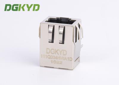 China 1000BASE Ethernet Cat6 RJ45 Modular Jack with 8 Contacts and PBT Black Housing for Network Applications for sale