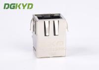China RJ45 Ethernet Connector with Transformer 100Mb G/G LED Side Entry for Network Switch for sale