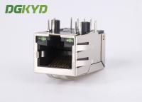 China RJ45 Ethernet Connector with Transformer 100Mb G/G LED Side Entry for Network Switch for sale