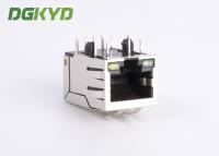 China Surface Mount Shielded RJ45 Single Port Jack with Ethernet Filter and G/Y LED - 8 Contacts, -40°C to +85°C Operating Range for sale