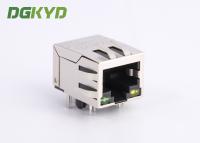China Surface Mount Shielded RJ45 Single Port Jack with Ethernet Filter and G/Y LED - 8 Contacts, -40°C to +85°C Operating Range for sale