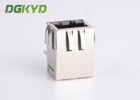 China Surface Mount Shielded RJ45 Single Port Jack with Ethernet Filter and G/Y LED - 8 Contacts, -40°C to +85°C Operating Range for sale