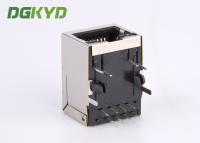 China 1x1 Tab Down 10/100Base TX Transformer RJ45 Jack with G/Y LED and EMI Fingers for sale