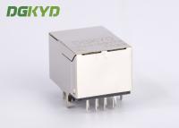 China 1x1 Tab Down 10/100Base TX Transformer RJ45 Jack with G/Y LED and EMI Fingers for sale