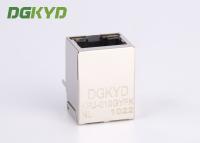 China 1x1 Tab Down 10/100Base TX Transformer RJ45 Jack with G/Y LED and EMI Fingers for sale