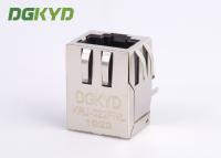China 90 degree 10 / 100 Base -TX RJ45 jack Integrated Magnetics ethernet connector for sale