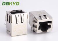 China 90 degree 10 / 100 Base -TX RJ45 jack Integrated Magnetics ethernet connector for sale