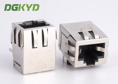 China 90 degree 10 / 100 Base -TX RJ45 jack Integrated Magnetics ethernet connector for sale