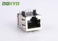 China 90 degree 10 / 100 Base -TX RJ45 jack Integrated Magnetics ethernet connector for sale