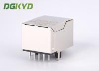 China Front Pin Integrated Magnetics RJ45 Modular Jack with Copper Alloy Shell for CAT 5 UTP, IEEE 802.3ab 1000BASE-T Compliance for sale